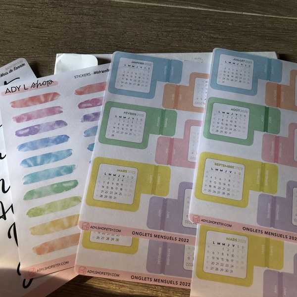 Stickers - Months of the Year - Handwritten - 3 Different Fonts - 12 ...