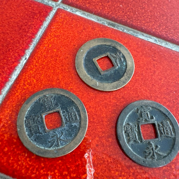 Genuine Japan Samurai Era Coin, 1769-1859, Kanei Tsuho 4 Mon, Edo ...
