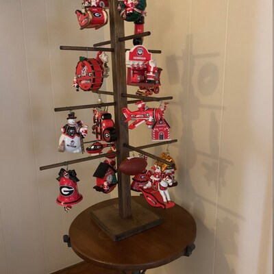 LARGE Rustic Stained Christmas Tree Ornament Holder, Display, Stand ...