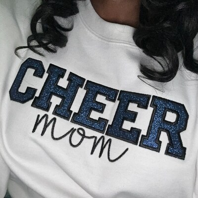 Personalized Embroidered Cheer Mom Sweatshirt Custom Team Crewneck ...