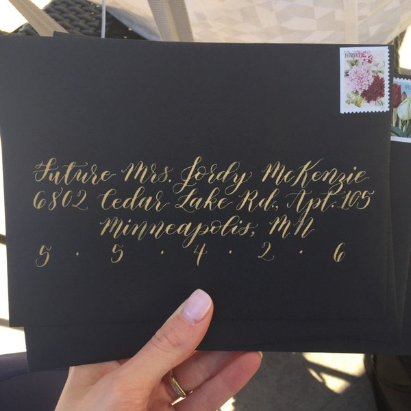 Calligraphy Envelope Addressing - LUCILLE STYLE // Modern Calligraphy ...