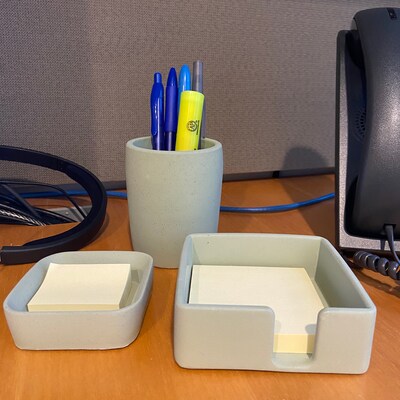 Desk Accessories Set Post-it Holder Pen Cup Desk Organizer Desk Set ...