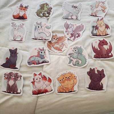 Cute Mythical Creatures Stickers And/or Prints Part 1 6x6 or 8x8 Approx ...