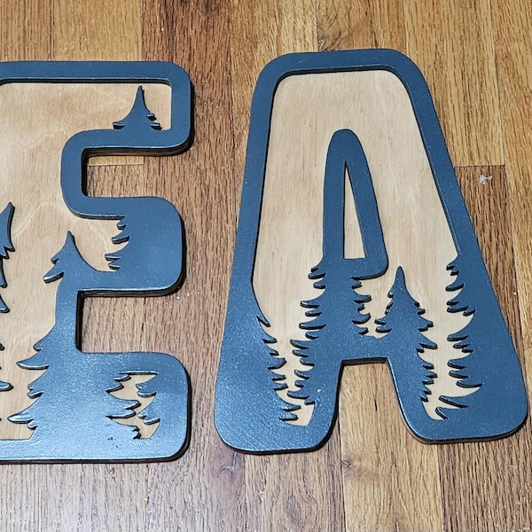 Forest Font Letters SVG Cut Files for Cricut for Silhouette, Pine Tree ...