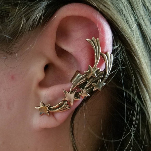 Star Ear Cuff Bronze Shooting Star Ear Cuff Comet Ear Cuff Star Jewelry ...