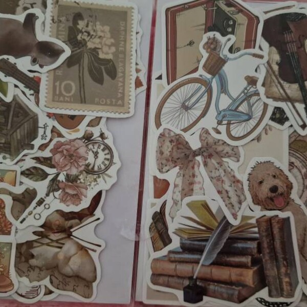 10 Large Magic Fairy Sticker Pack. Vintage Red Flower Fairies Clear ...