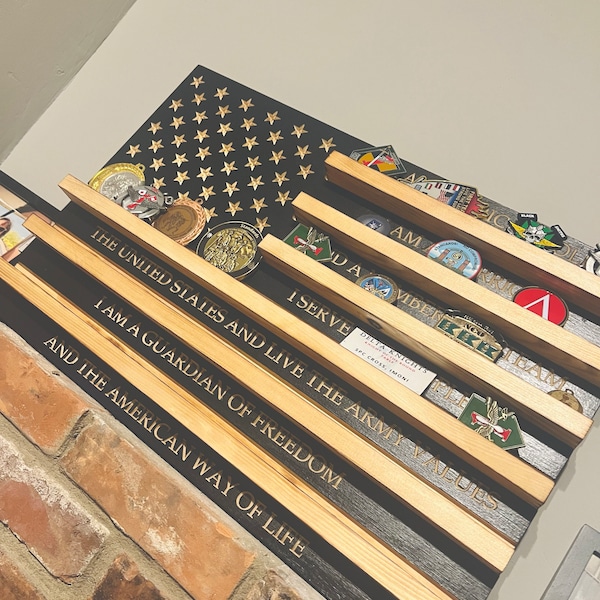 100 Coins Army Soldier's Creed Motto US Flag Challenge Coin Holder ...