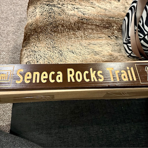 CUSTOM Hiker Trail Hiking Trail Sign Routed Carved Sign Dark Brown With ...