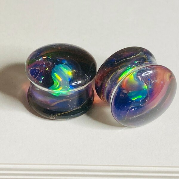 Spacey Nebula Glass Plugs, 1 Pair, Double Flare - Etsy