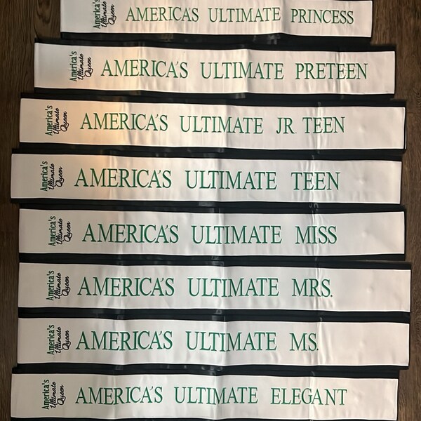 Custom Embroidered Pageant Sash With Caroline Font - Etsy