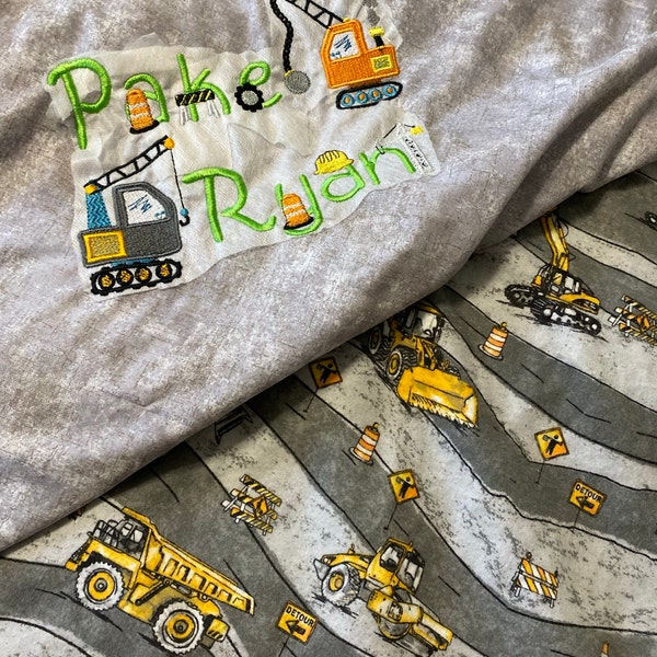 Construction Monogram Font Machine Embroidery Design Excavator Crane ...