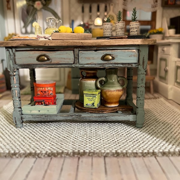 Miniature Red Vintage Scenic Folk Art Tins, 1:12 Scale Papercraft ...