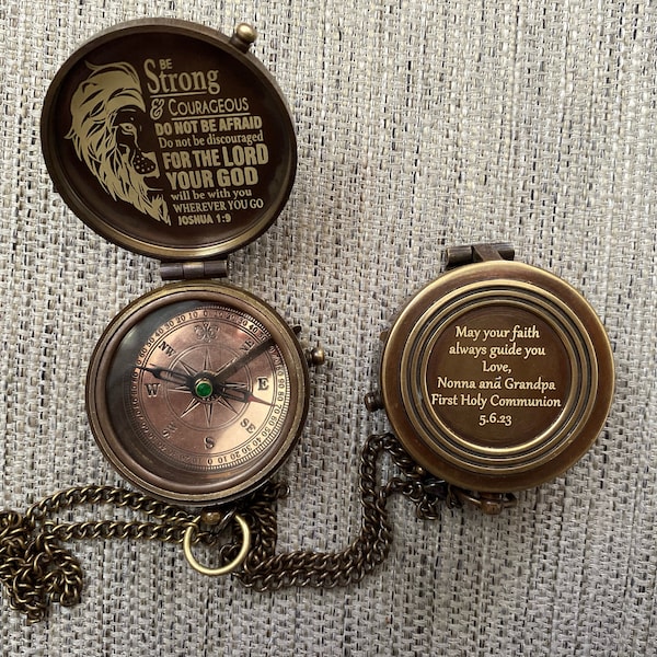 Baptism Compass, First Holy Communion Compass, Engraved Compass for ...