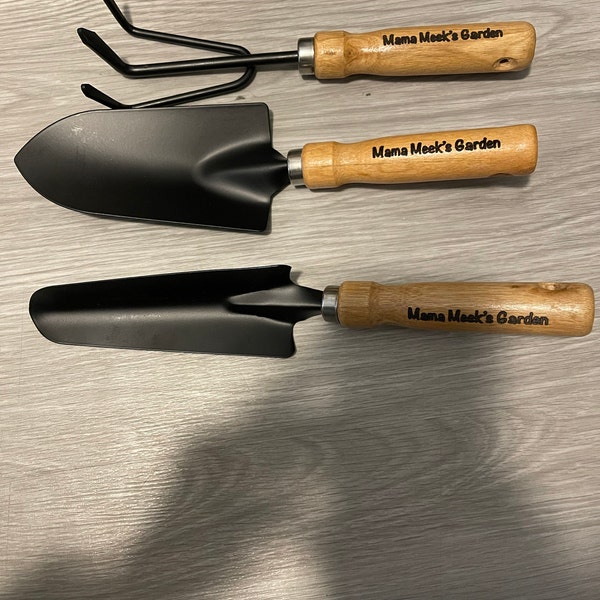 Personalized Garden Tool Set-4 Piece Gardening Tools With Wooden Handle ...