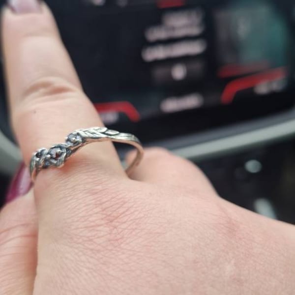 Engagement Forest Silver With Magics to Stones and Leaves Twisted Ring ...