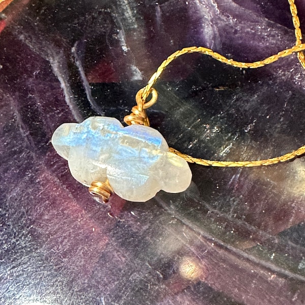 Rainbow Moon Stone, 6 Pieces, Drill Gemstone, Cloud Shape Stone, Blue ...