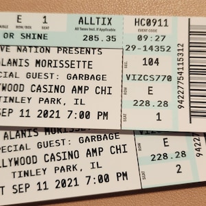 Custom Concert Ticket Fully Customizable Ticketmaster Fake Concert ...