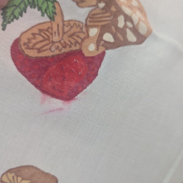 ROSE Embroidered Center Panel Antique Linen! Scalloped Edges 16 X 42 ...