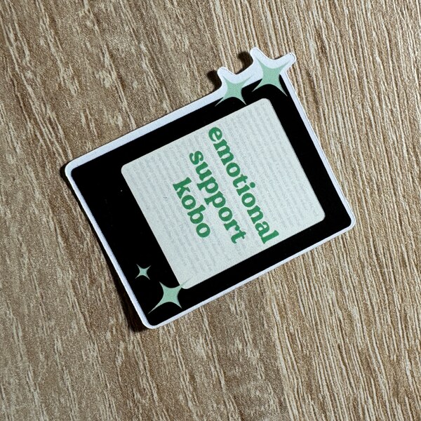 Emotional Support Kobo Stickers Green Bookish Sticker Kindle Kobo Decor ...