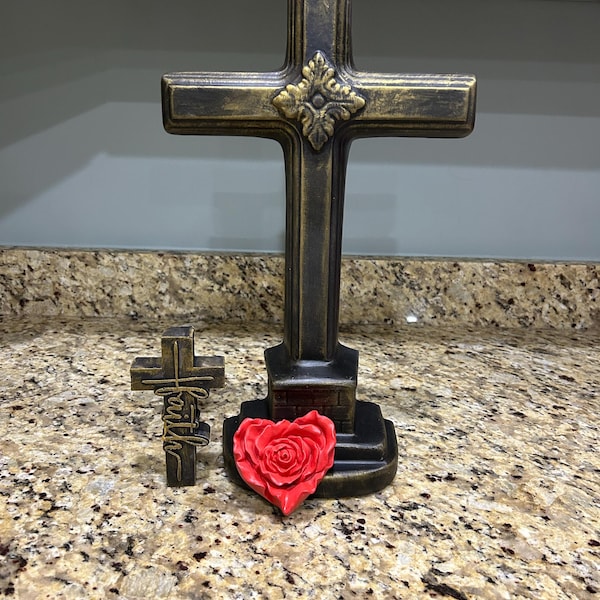 Concrete Cross Cement Garden Cross Lawn Ornament/ Memorial Cross ...