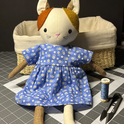Doll Dress PDF Sewing Pattern and Tutorial for Studio Seren Stuffed Animal Dolls - Etsy