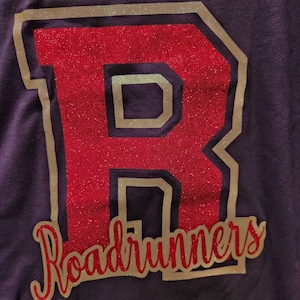 Customizable Spirit Shirt With Mascot and Letter School Colors Spirit ...