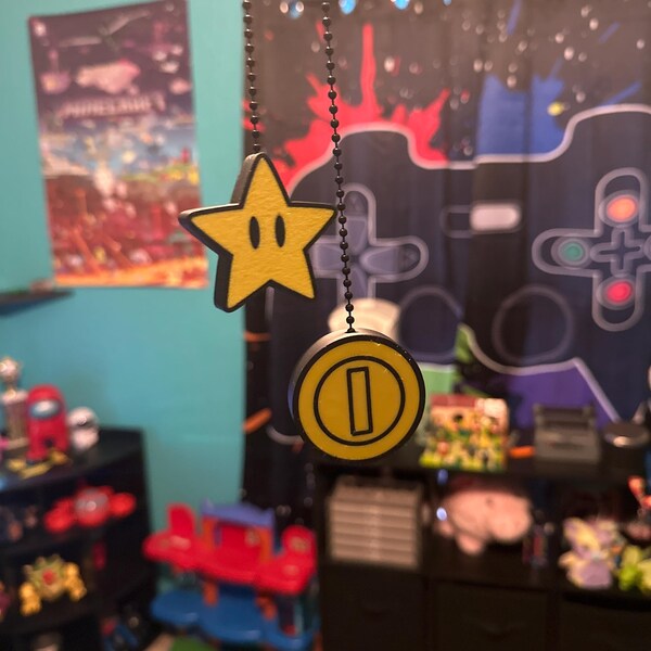 Mario Ceiling Fan Pull | Mario Bedroom | Super Home Decor | Super Star ...