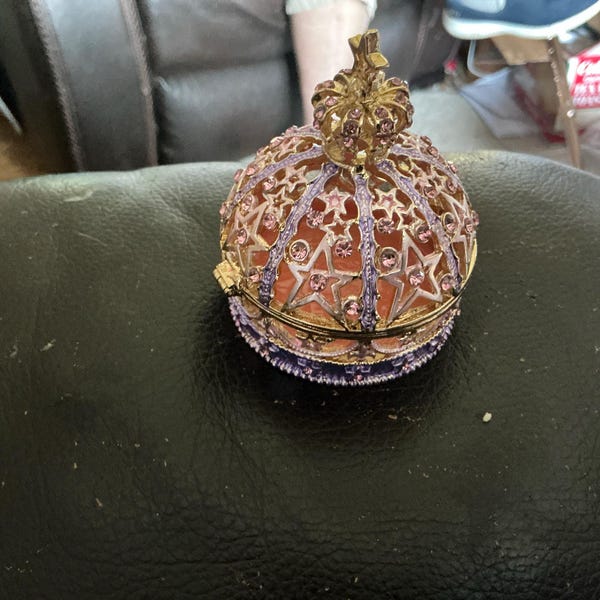Bejeweled Enameled Animal Trinket Box/figurine With Rhinestones-tiny ...