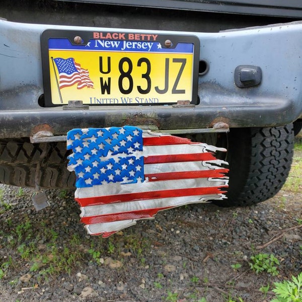 Custom Tattered American Flag, Christmas Gift, USA Flag , Metal Wall ...