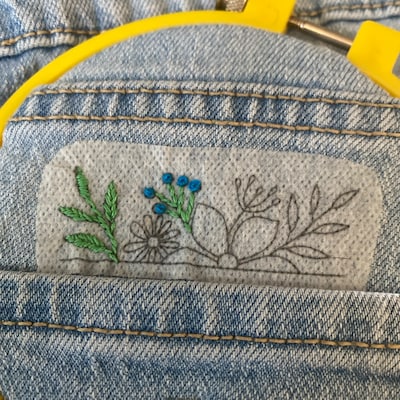 Floral Corners Stick and Stitch Embroidery Patterns, Border Peel and ...