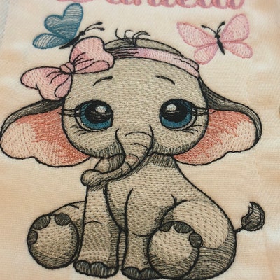 Baby Girl Elephant Machine Embroidery Design Safari Babies Series 3 ...