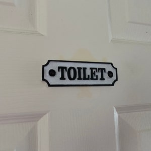 Vintage Victorian Style TOILET BATHROOM Door Sign Cast Iron Brass ...