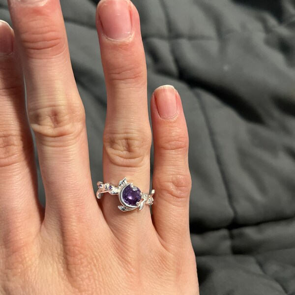 Alexandrite Engagement Ring, Nature Inspired Moon Star Color-change ...