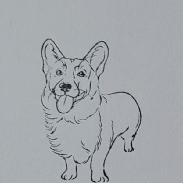 Custom Dog Portrait, Line Drawing, Pet Art, Line Dog Portrait, Dog ...