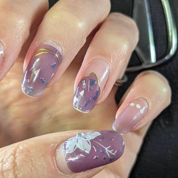 Pastel Cherry Blossom Nail Wraps / Flower Floral Nail Polish Strips ...