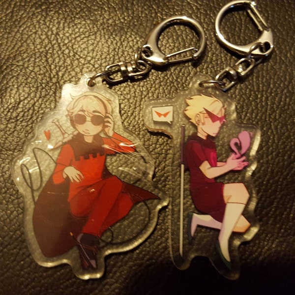 The Striders | Homestuck Acrylic Keychain Charms (dave & Dirk Strider ...
