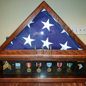 Memorial Flag Display Case With Shell Casings and Medals Section - Etsy