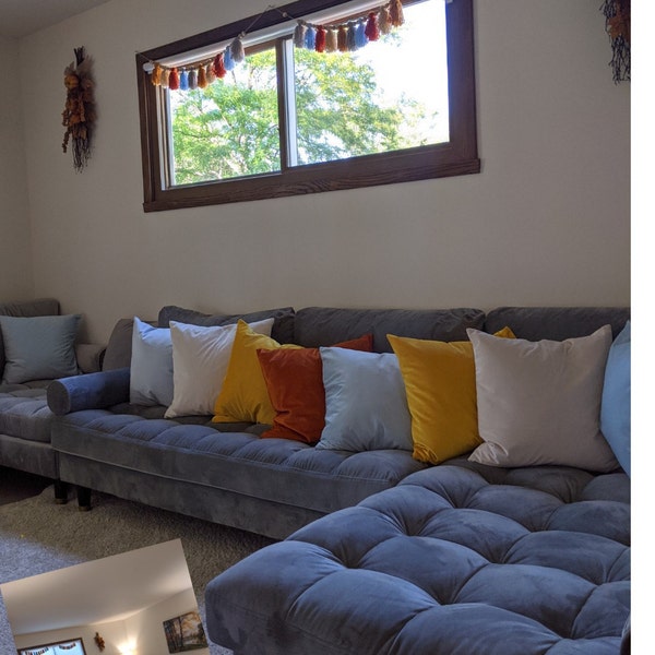 Yarn Tassel Garland With Wooden Beads - 52" - Multi-colored - Handmade ...