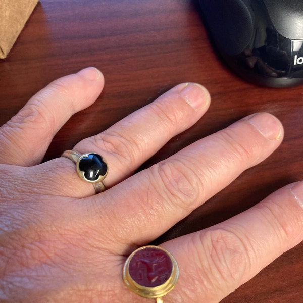 Historical Greek Deer Intaglio Glass Ring | 925 Sterling Silver ...