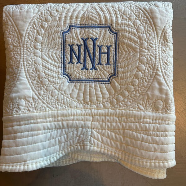 Elegant Square Frame Crest Machine Embroidery Design - Etsy
