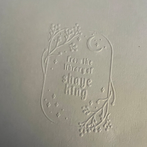 Custom Moon Embosser Book Stamp | Personalized Ex Libris | Wood and ...