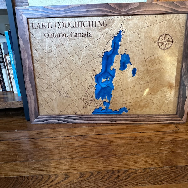 25 X 18 Lake Keowee With Roads Laser Engraved Sign With Epoxy Inlay - Etsy
