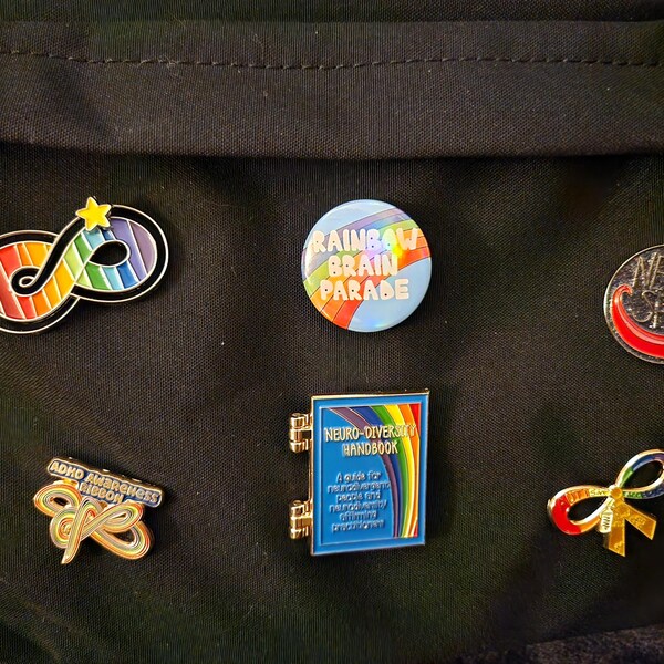 Mental Health Pins, Therapist Gift, Autism Enamel Pins, Neurospicy ...