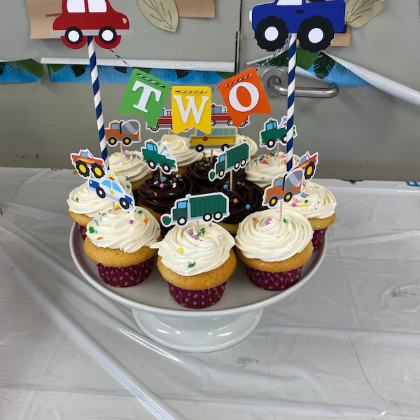Cars & Trucks Cupcake Toppers, Set of 12 Car Toppers - Etsy