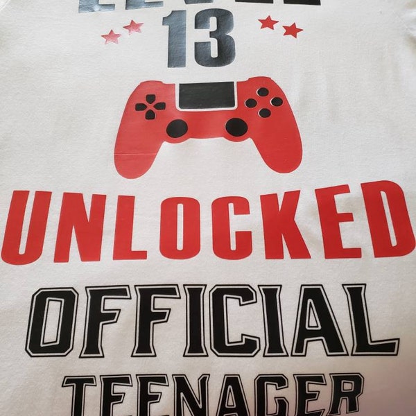 Level 13 Unlocked Official Teenager 13th Birthday Video Game SVG & PNG ...