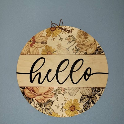 Spring Round Sign, Personalized Wood Sign, Round Wood Sign, Nursery ...