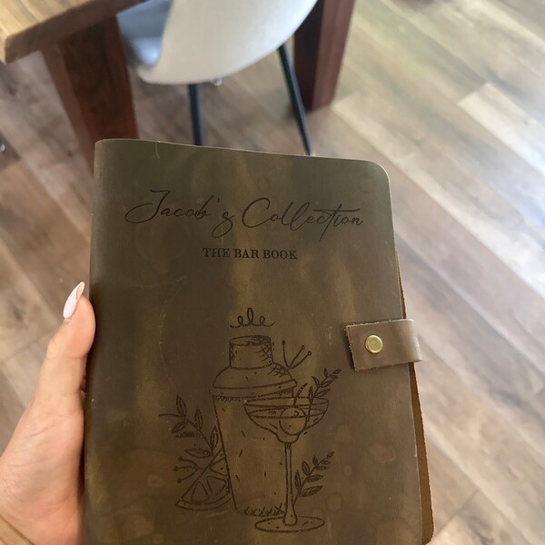 Cocktail Recipe Book Bar Recipe Book Bartender Gift Cocktail Binder ...