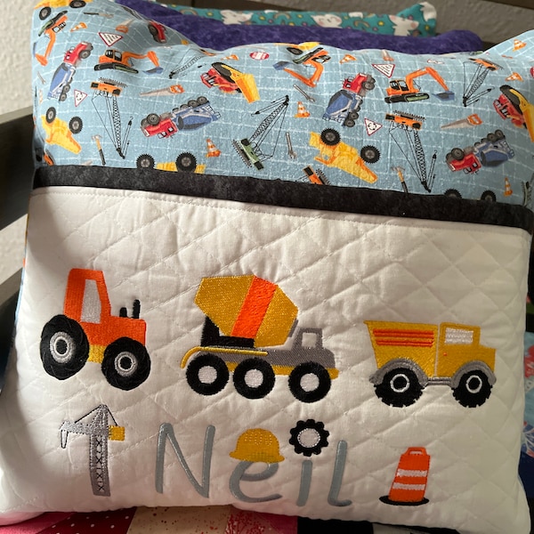 Construction Monogram Font Machine Embroidery Design Excavator Crane ...