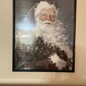 Berry Santa in Gray by Susan Comish - Etsy