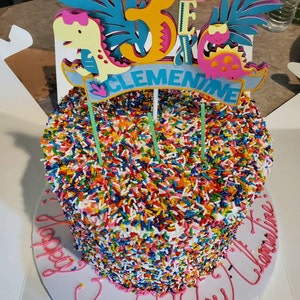 3 Rex Birthday Cake Topper in Isla - Etsy